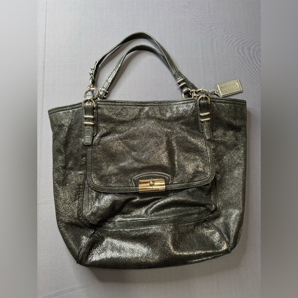 Coach | Bags | Coach Kristin Pinnacle Leather Tote Bag F9385 Black ...